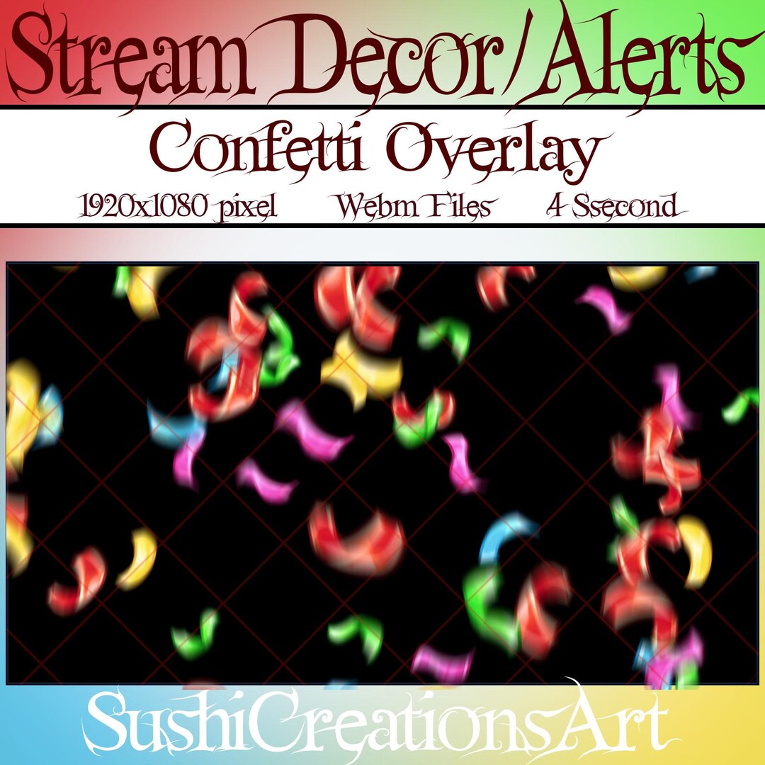 Animated Stream Decoration: Cute Colorful Confetti Falling Twitch ...