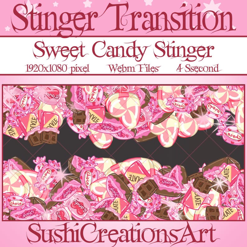 Twitch Animated Stinger Transition: Kawaii Sweet Candy Valentine Day ...