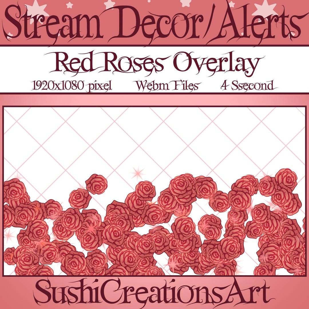 2 Animated Stream Decoration: Red Roses Confetti Twitch Overlay, Love ...