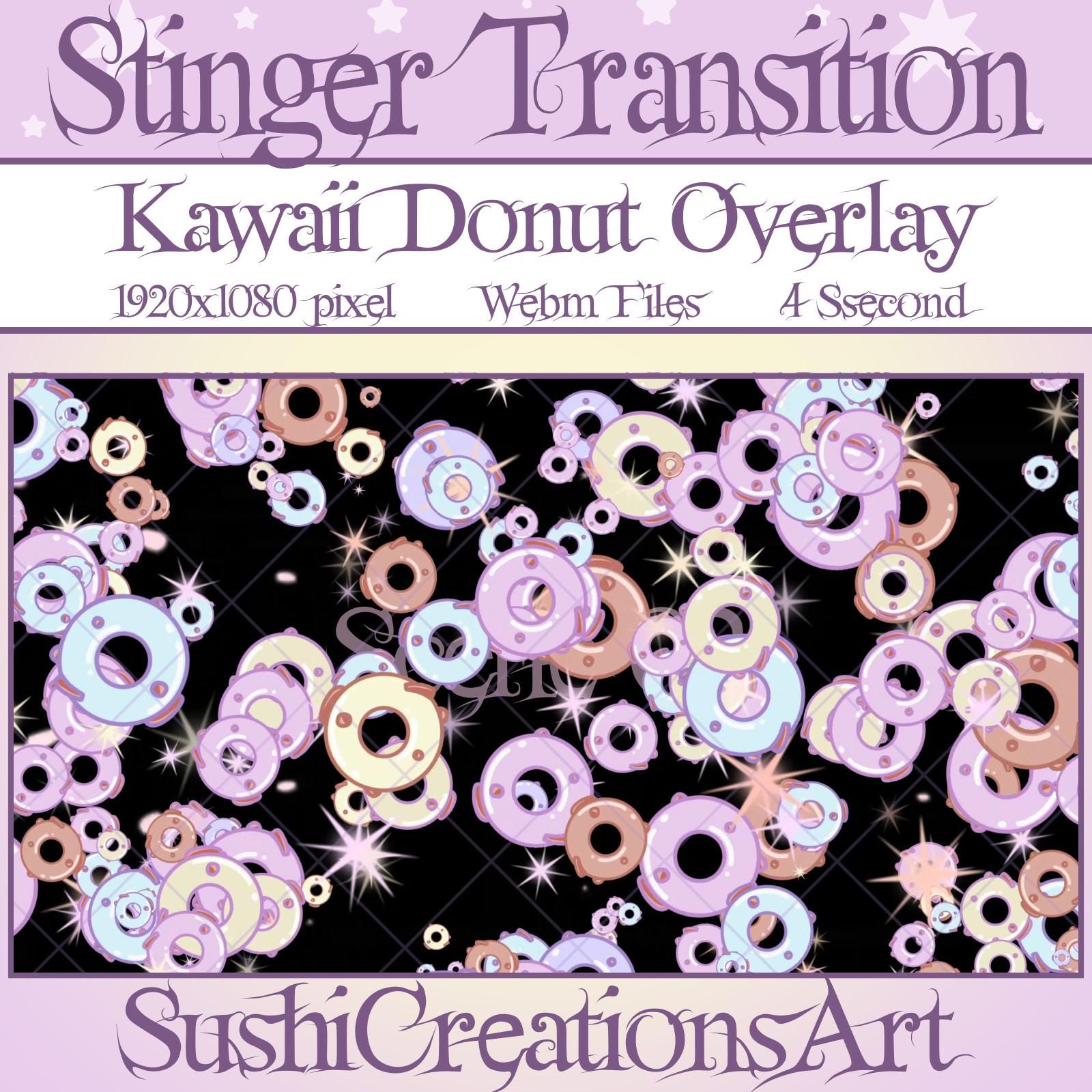 Twitch Animated Stinger Transition: Pastel Kawaii Sugar Donut, Yummy ...