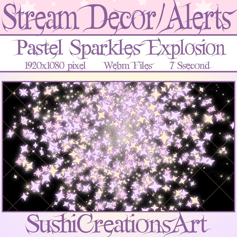 2 Animated Stream Decoration: Sparkles Star Explosion Twitch Overlay ...