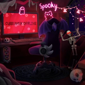 Animated Stream Screen: Creepy Halloween Room, Spooky Night Twitch ...
