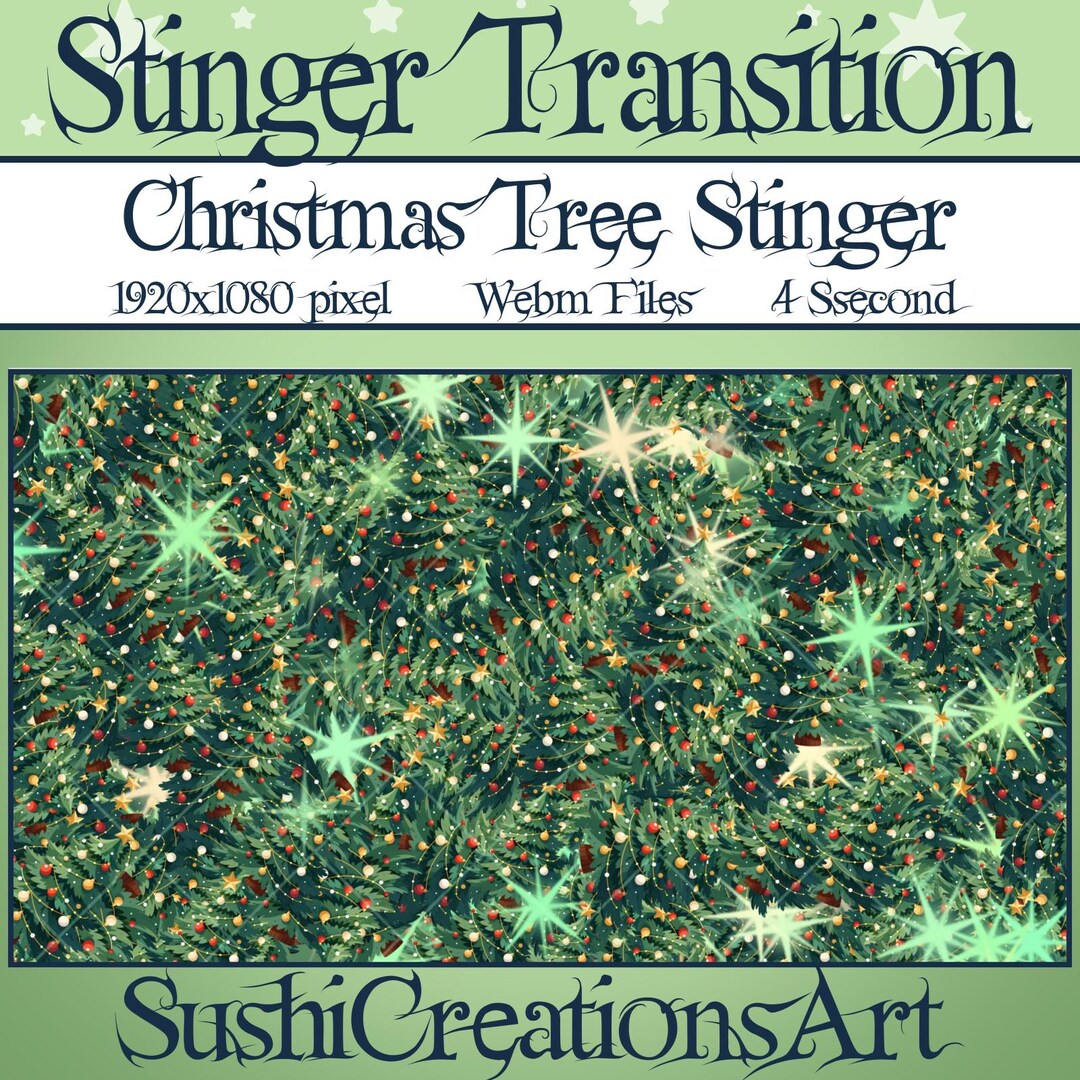 Twitch Animated Stinger Transition: Christmas Tree, Santa Holiday Themed Stream, Festive Overlay ...