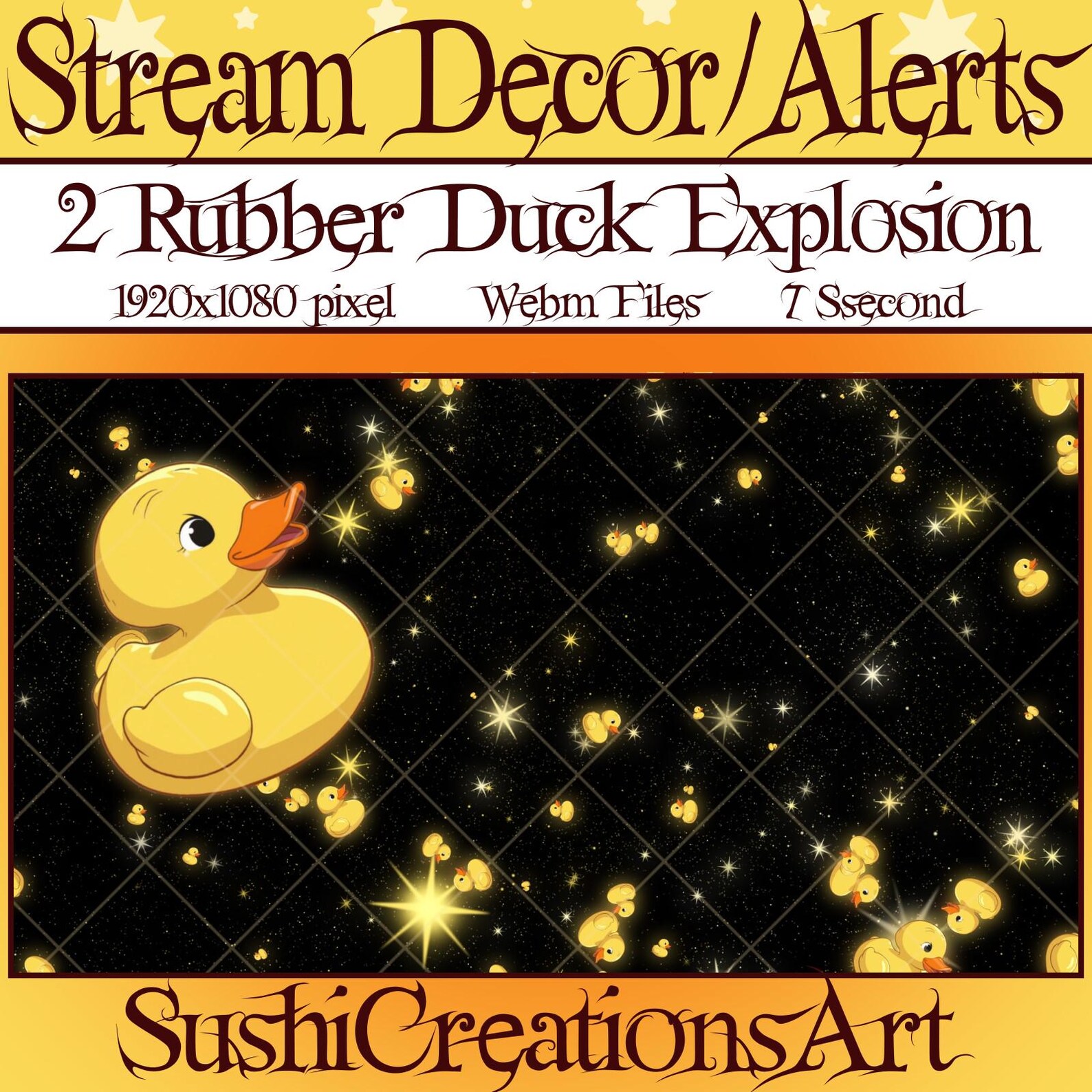 2 Animated Stream Decoration: Rubber Duck Expolision Twitch Overlay ...