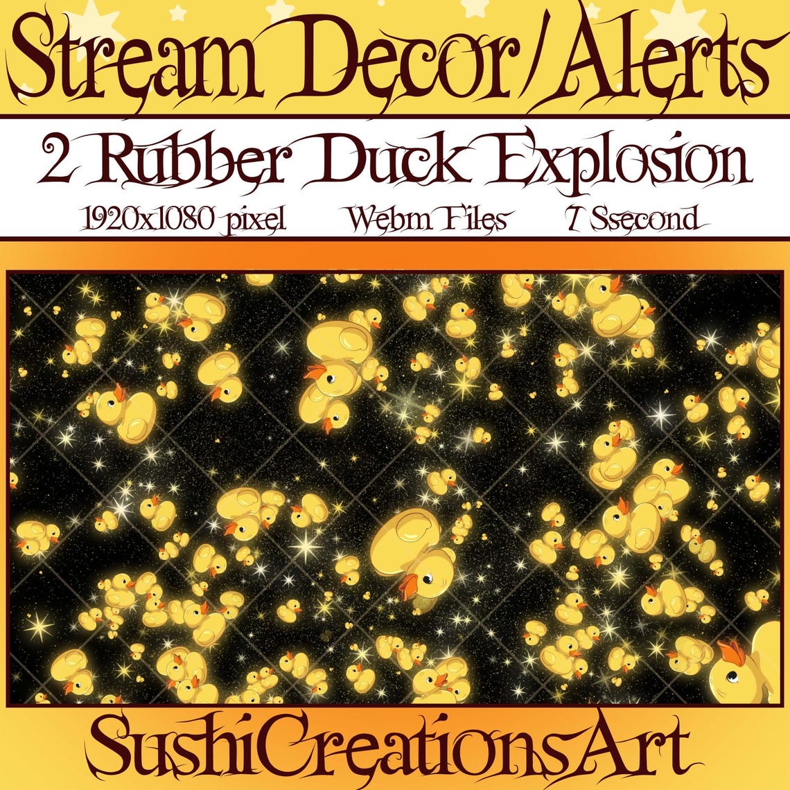 2 Animated Stream Decoration: Rubber Duck Expolision Twitch Overlay ...