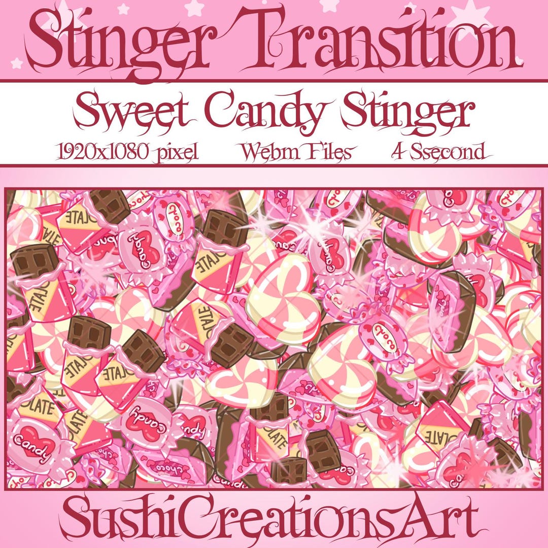 Twitch Animated Stinger Transition: Kawaii Sweet Candy Valentine Day ...
