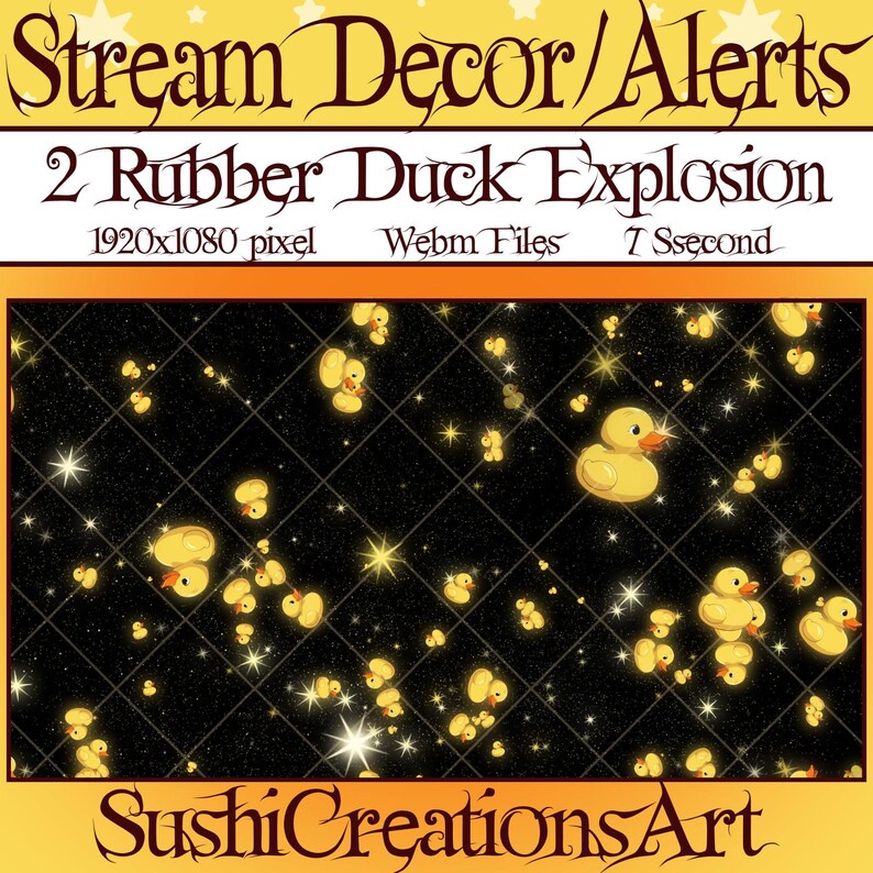 2 Animated Stream Decoration: Rubber Duck Expolision Twitch Overlay ...