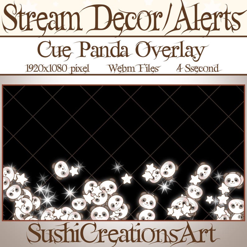 3 Animated Stream Decoration: Black White Panda Explosion Twitch ...
