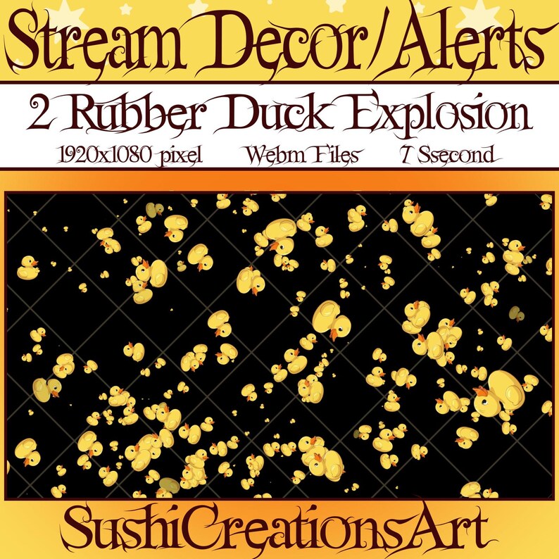 2 Animated Stream Decoration: Rubber Duck Expolision Twitch Overlay ...