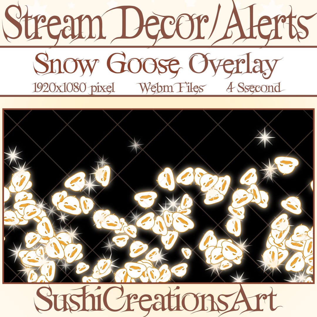 3 Animated Stream Decoration: Kawaii Snow Goose Falling Twitch Overlay ...