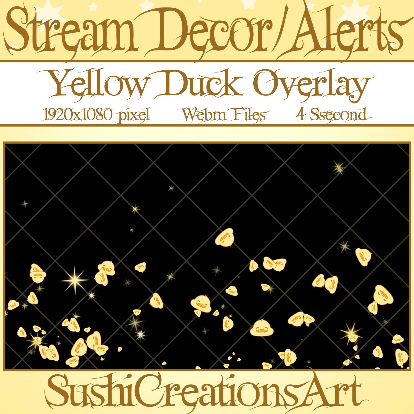 3 Animated Stream Decoration: Kawaii Yellow Duck Falling Twitch Overlay ...