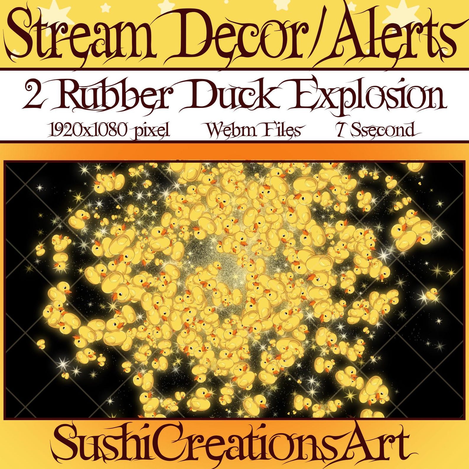 2 Animated Stream Decoration: Rubber Duck Expolision Twitch Overlay ...