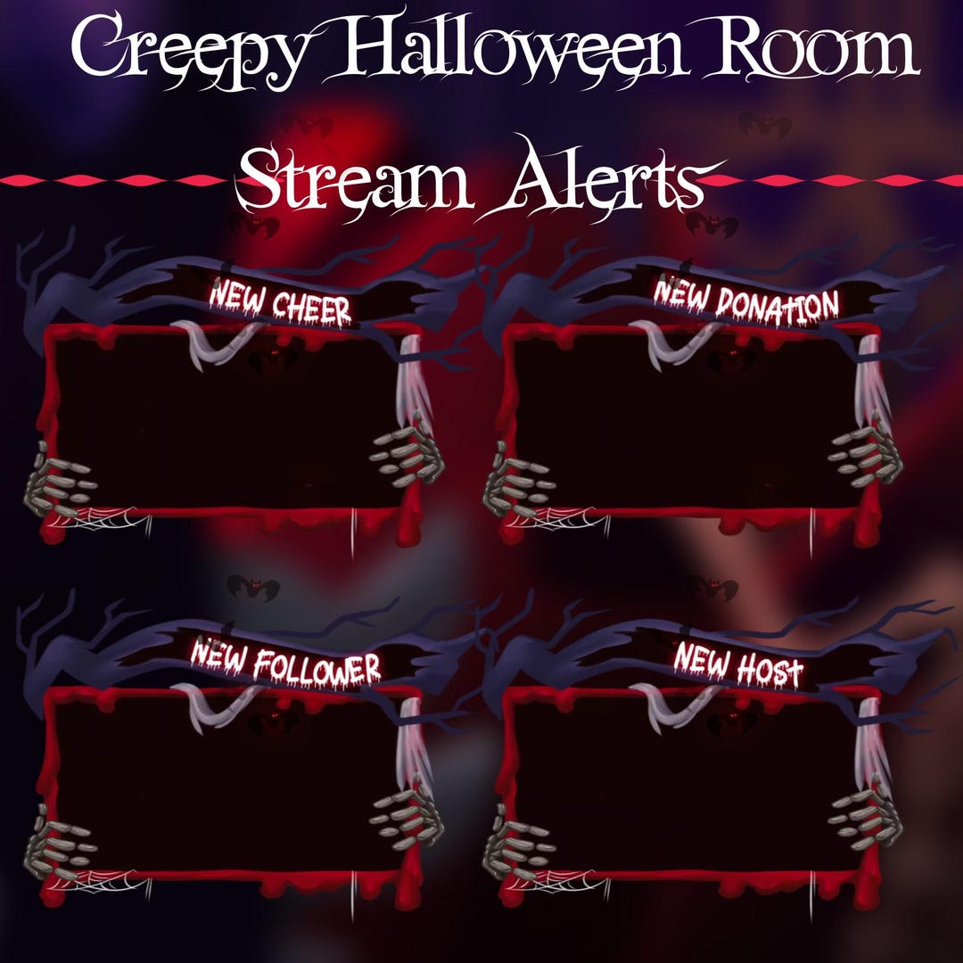 Animated Spooky Stream Alerts Pack: Creepy Halloween Twitch Overlay ...