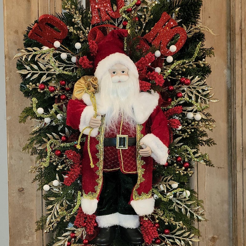 Santa Wreath - Etsy