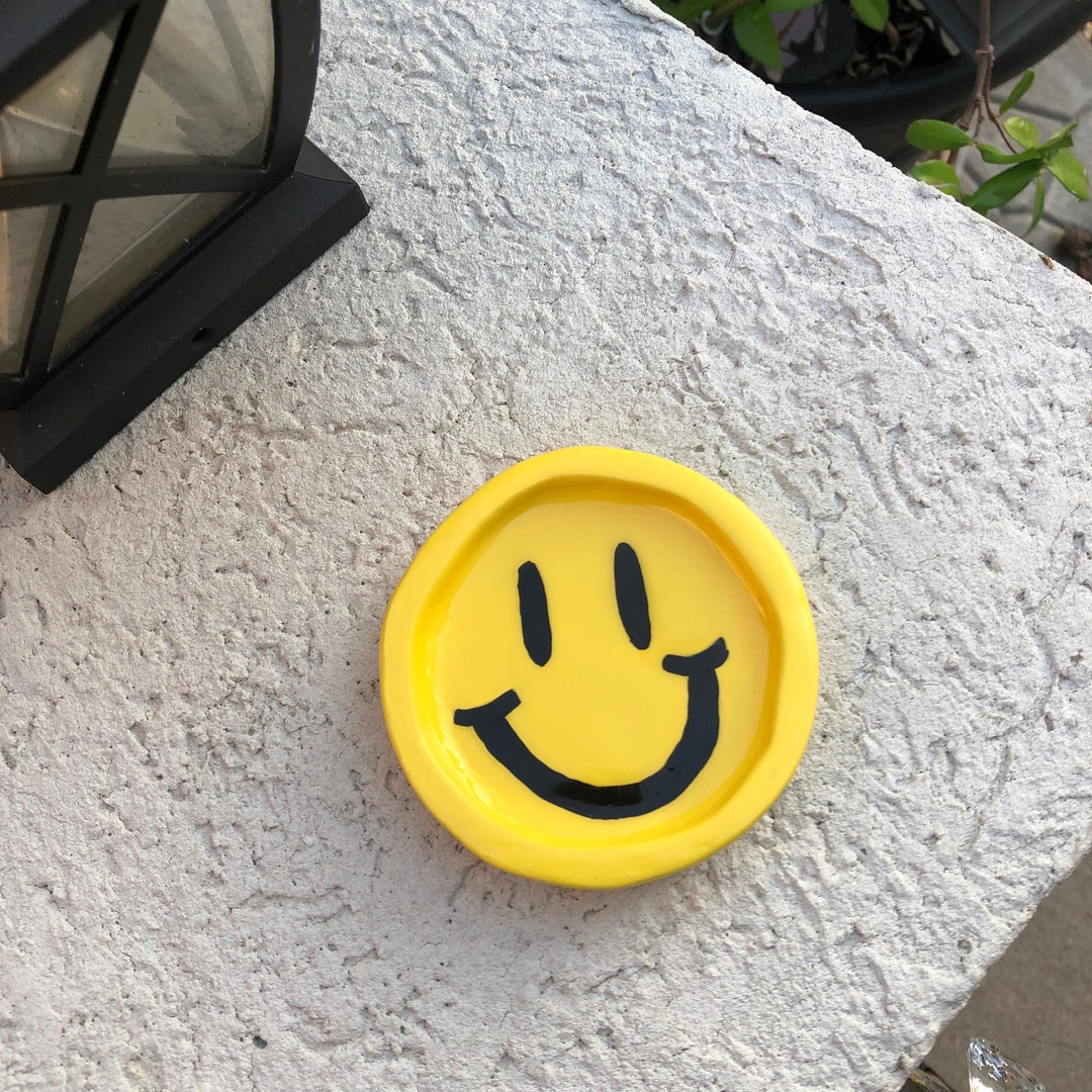 Smiley Face Air Dry Clay Trinket Dish! - Etsy