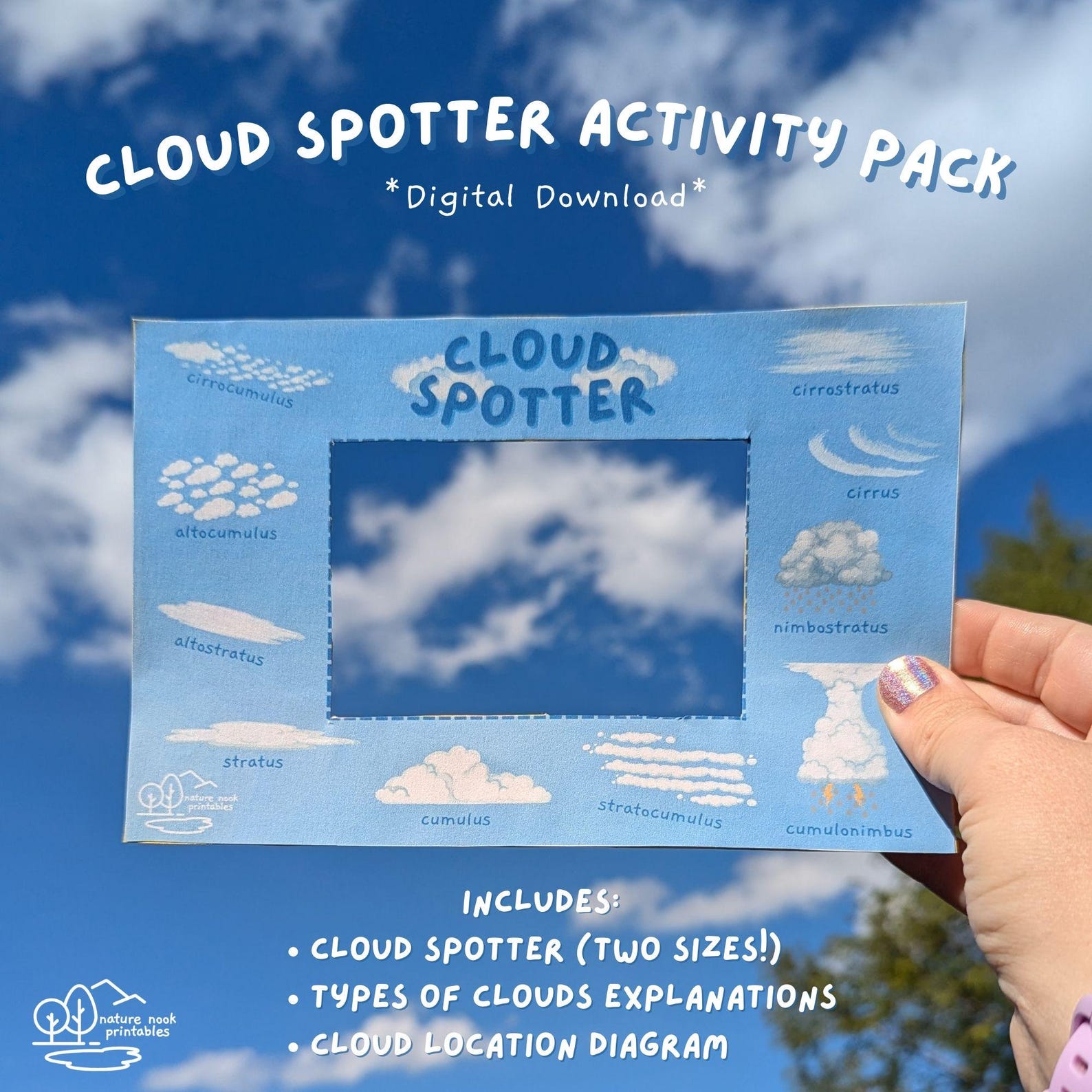 Cloud Spotter Activity, Cloud Types, Cloud Finder, Printable Scavenger ...