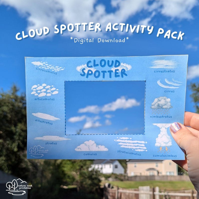Cloud Spotter Activity, Cloud Types, Printable Outdoor Scavenger Hunt ...