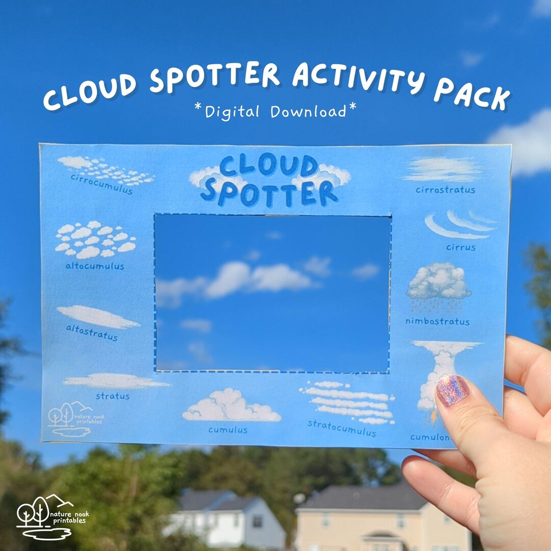 Cloud Spotter Activity, Camping Games for Kids, Scavenger Hunt, Camping ...