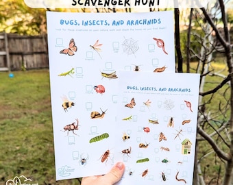 Minibeast Scavenger Hunt Printable, Insect Checklist, Camping Activity ...