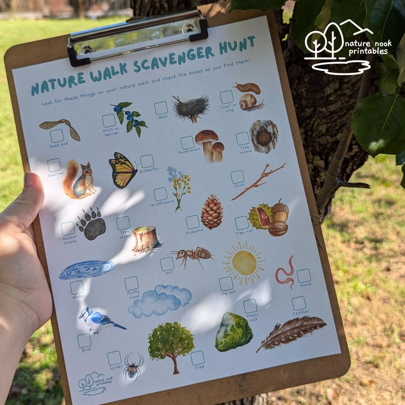 Nature Walk Scavenger Hunt Printable Activity, Nature Printable ...
