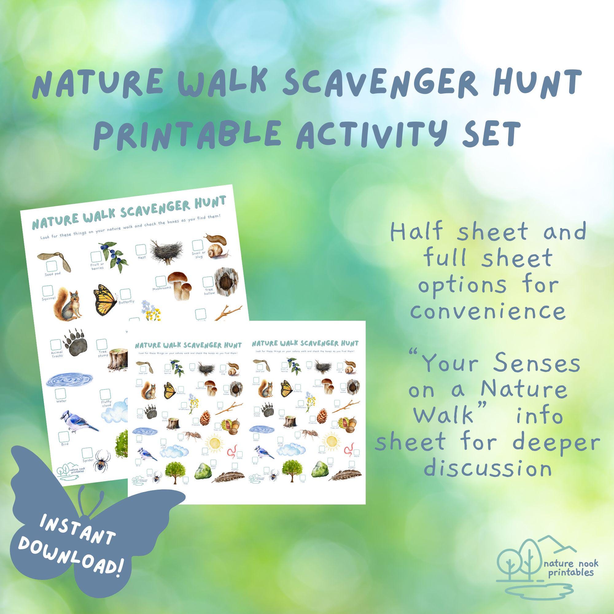 Nature Walk Scavenger Hunt Printable Activity, Nature Printable ...