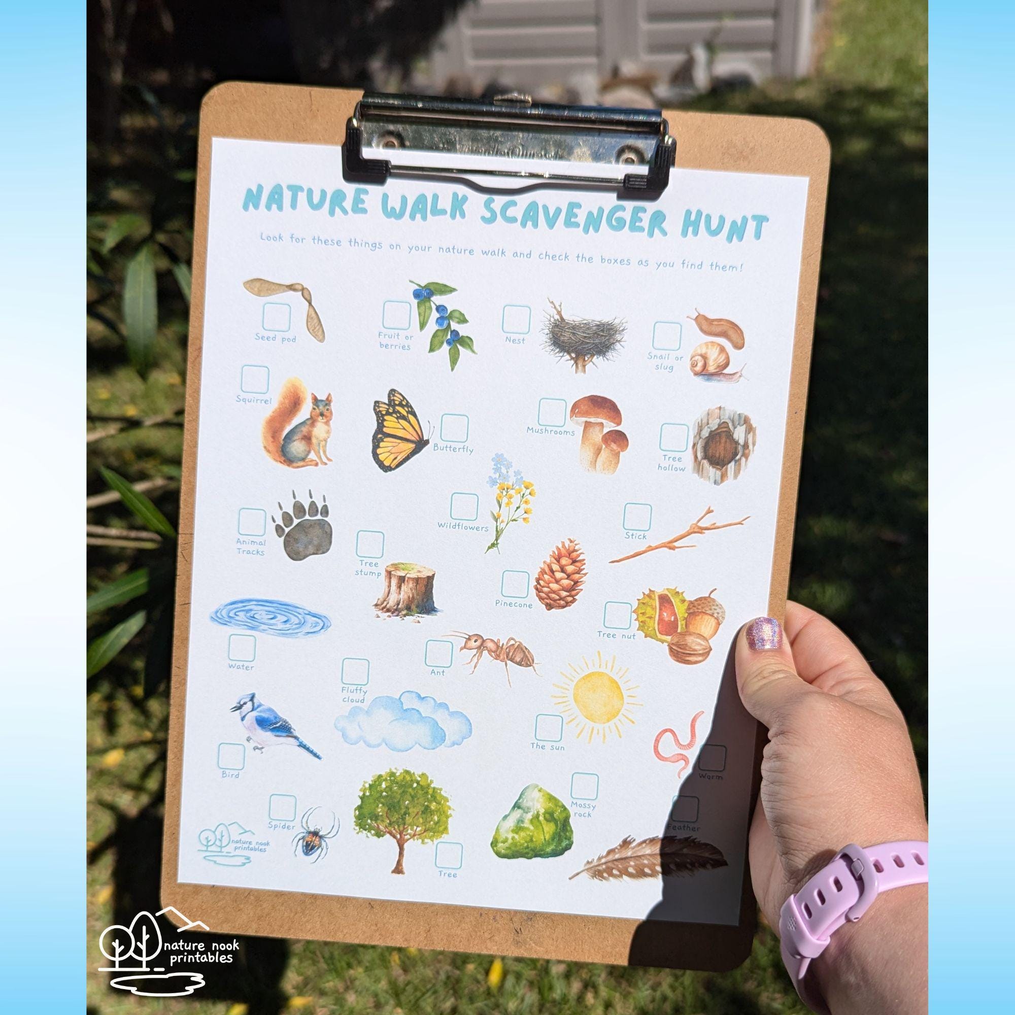 Nature Walk Scavenger Hunt Printable Activity, Nature Printable ...