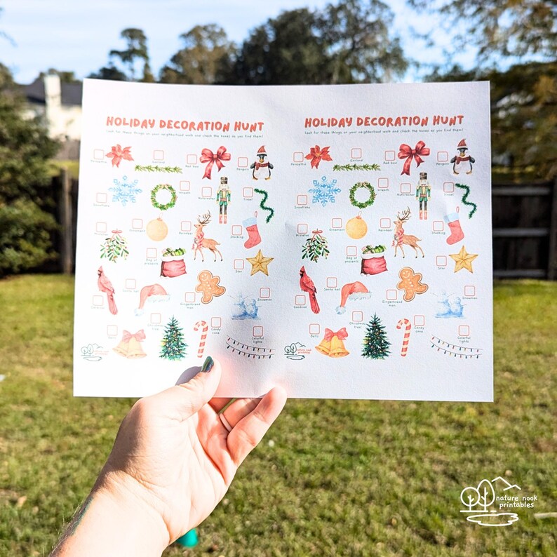 Christmas Scavenger Hunt Holiday Game, Outdoor Printable Treasure Hunt ...