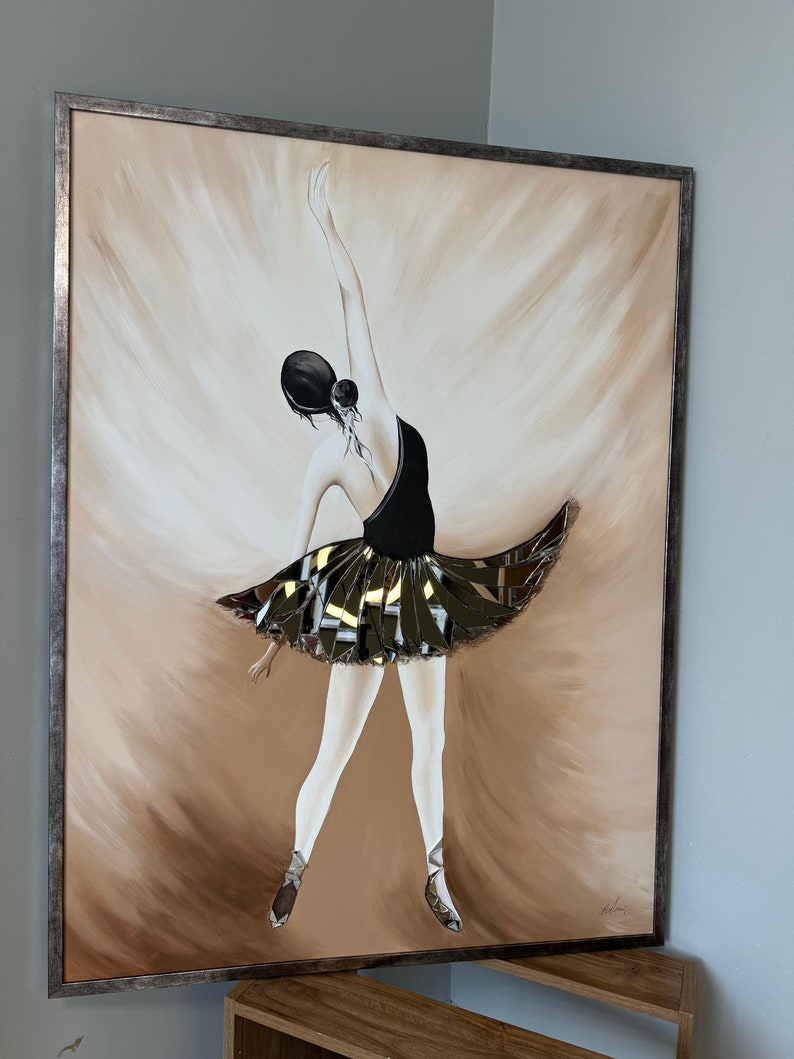 Ballet Dancer Mirrored Work, Abstract Ballerina Painting, Original Oil ...