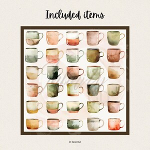 Boho Coffee Mug Clipart | 30 Watercolor Pngs (digital Download) - Etsy