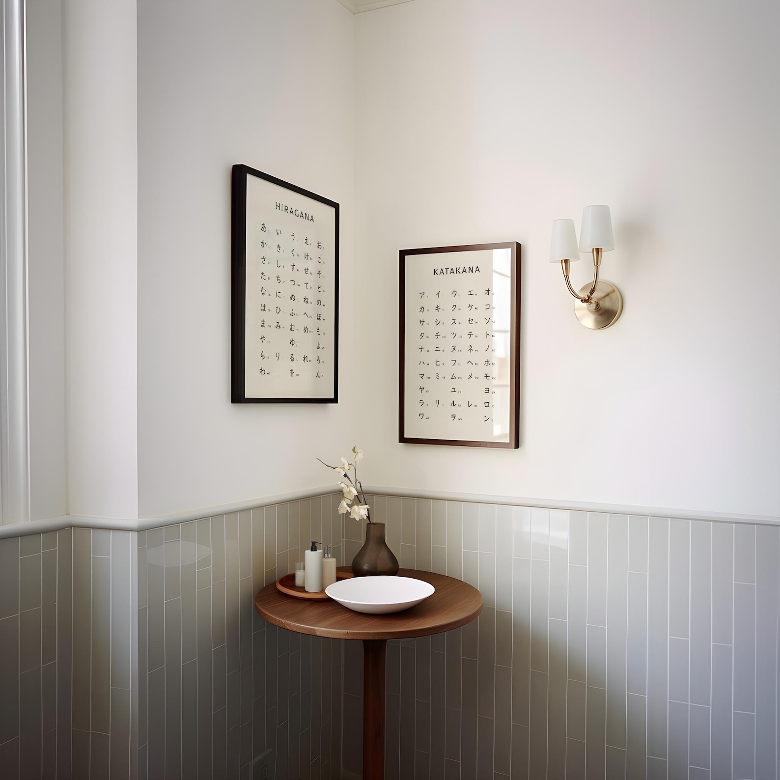 Hiragana Katakana Chart Poster Set – Japanese Alphabet Art (digital ...