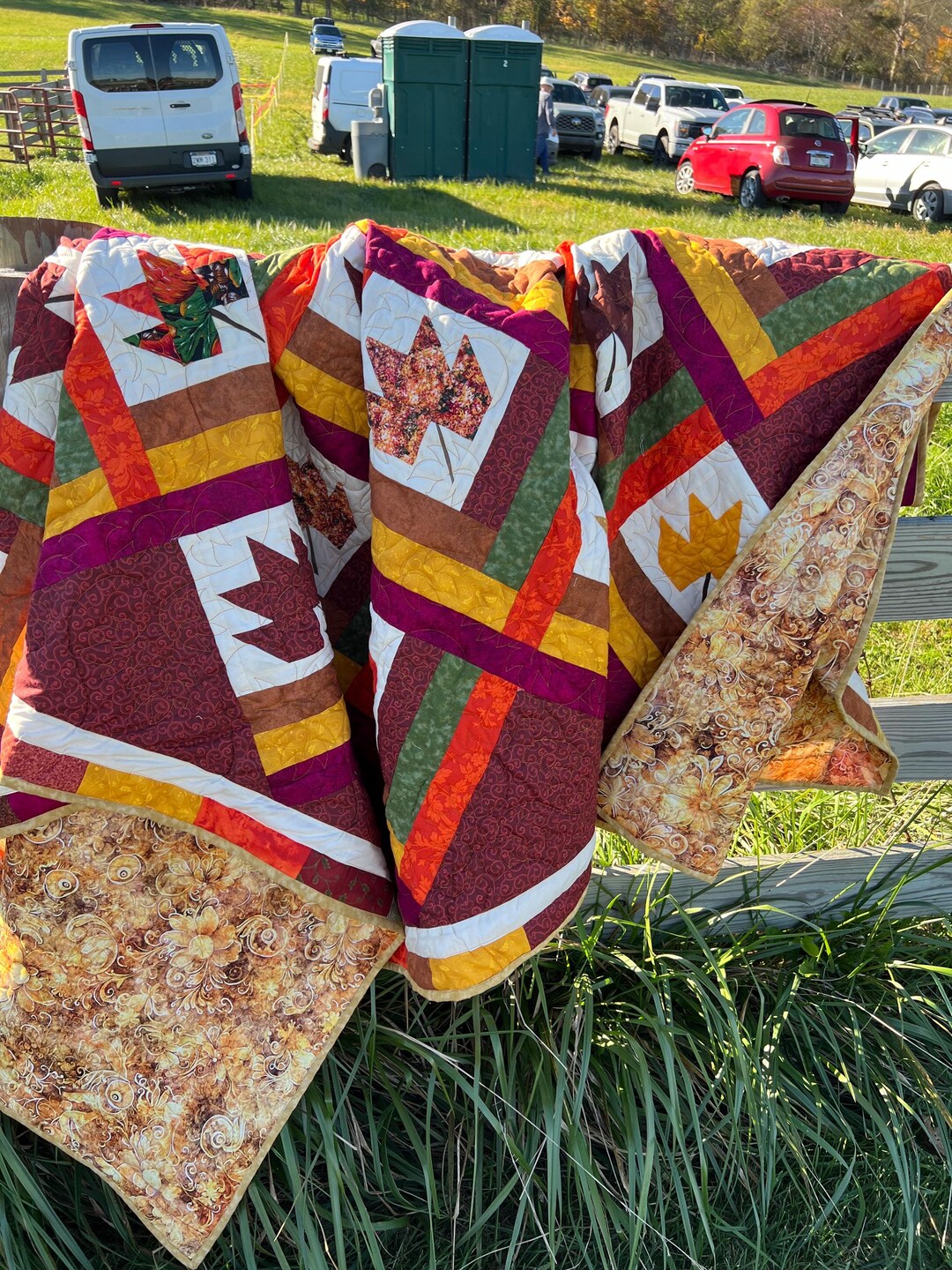 Falling Leaves Quilt Queen/king Size - Etsy