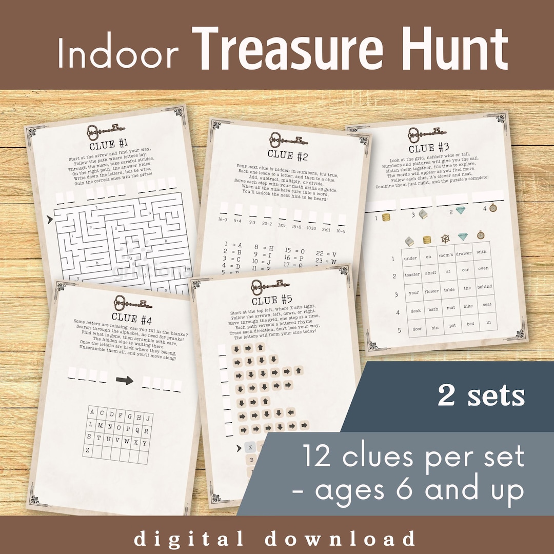 Treasure Hunt Bundle for Kids (indoor) | Two Sets | Scavenger Hunt ...