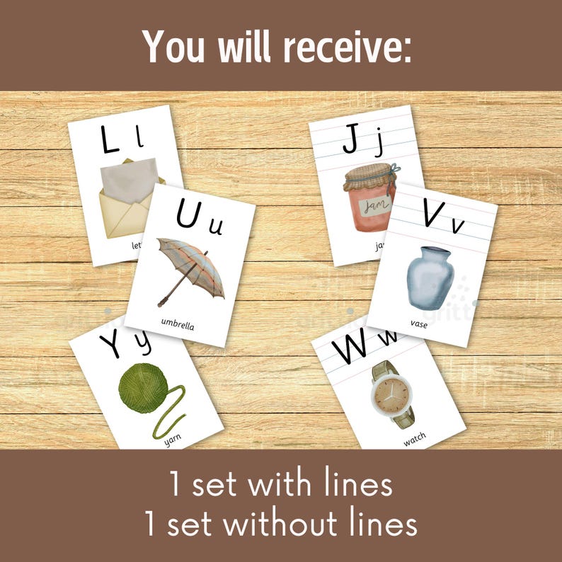 Alphabet Cards | D'nealian Font Montessori Print | ABC Flashcards - Etsy