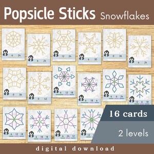 Snowflake Popsicle Sticks Shapes Activity Cards | Toddlers ...