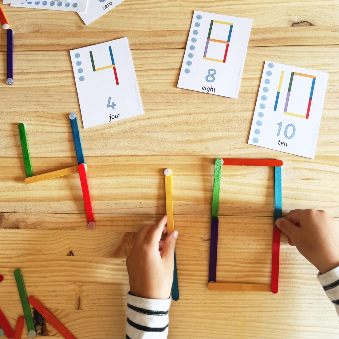 Popsicle Sticks Numbers Activity Cards | Toddlers, Preschoolers ...