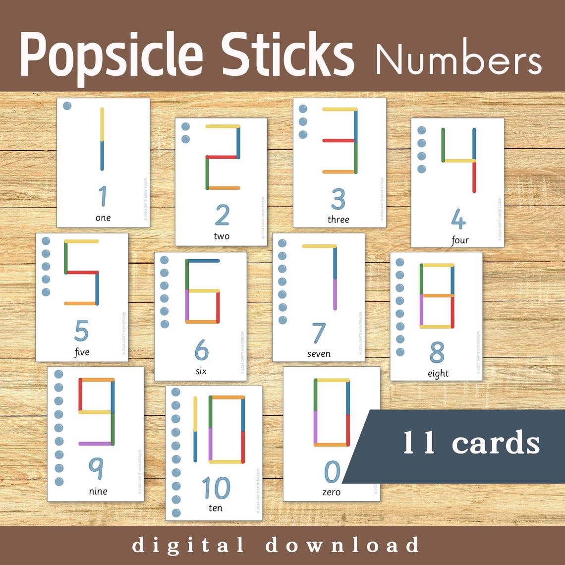 Popsicle Sticks Numbers Activity Cards | Toddlers, Preschoolers ...