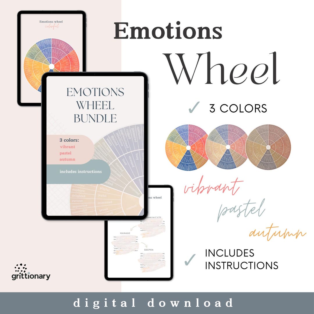 Emotions Wheel Printable Digital Download | Feelings Wheel | Journaling ...