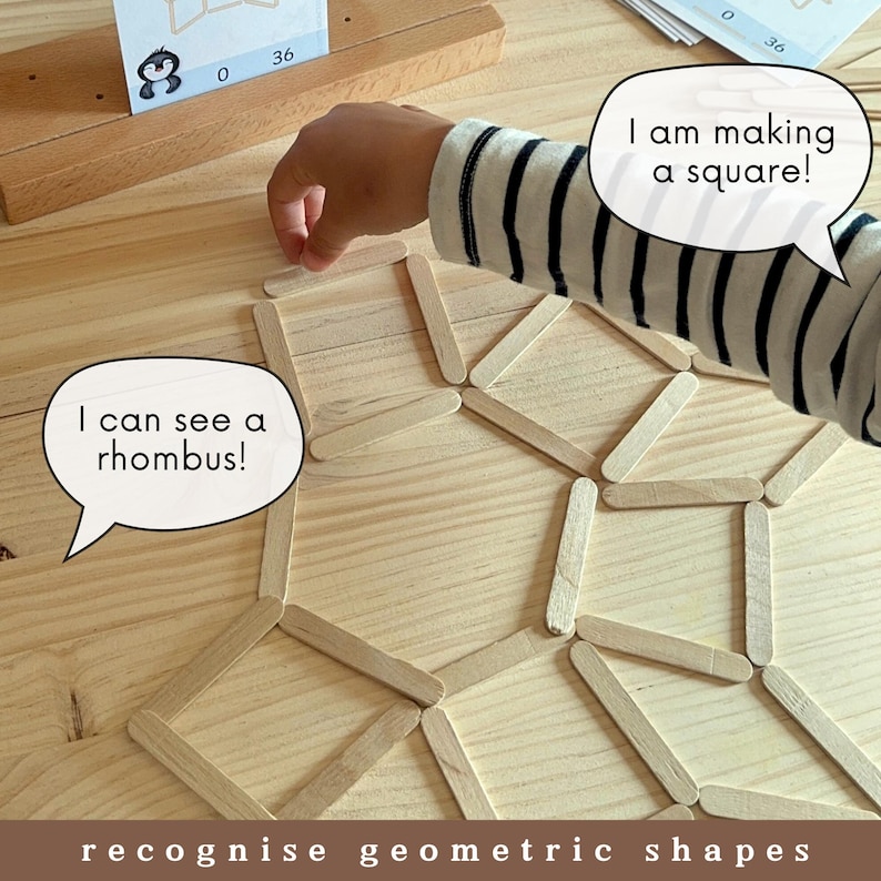 Snowflake Popsicle Sticks Shapes Activity Cards | Toddlers ...