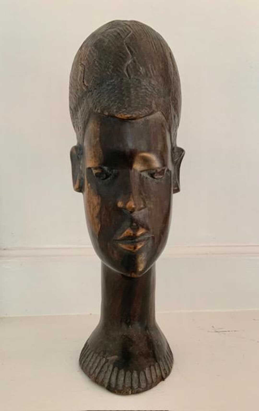 Vintage African Ebony Wood Carving Bust Sculpture - Etsy