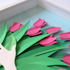 Handmade 3D Tulip Bouquet | Layered Paper Art, Framed Floral Artwork ...