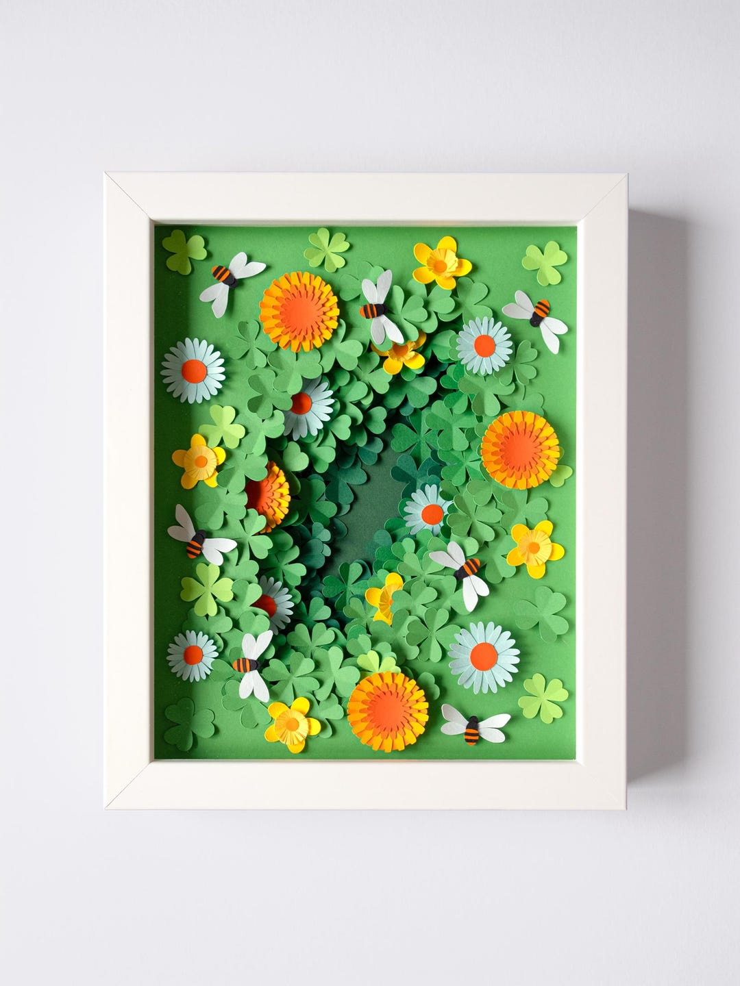 Handcrafted Framed Paper Art – Clover Meadow | Layered Paper Art ...