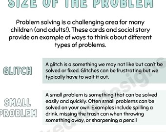 Problem Solving, Problem Behaviors, Size of Problem, Problem Solving ...