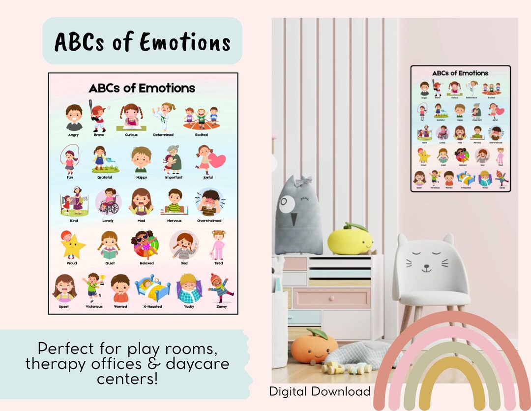 Abcs of Emotions, Preschool Art, Childcare Art, Playroom Decor - Etsy