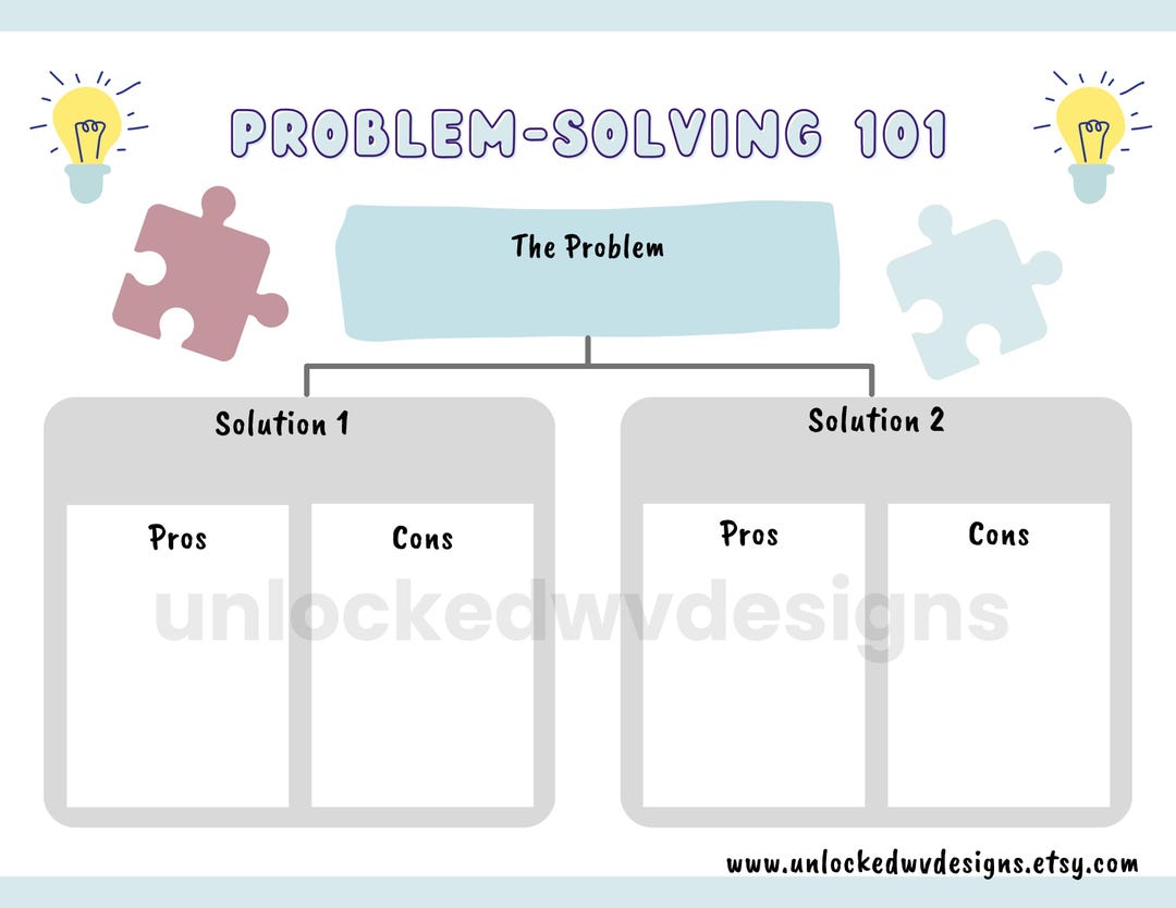 Problem Solving Worksheet for Kids, Therapy Aid, Cognitive Behavioral ...