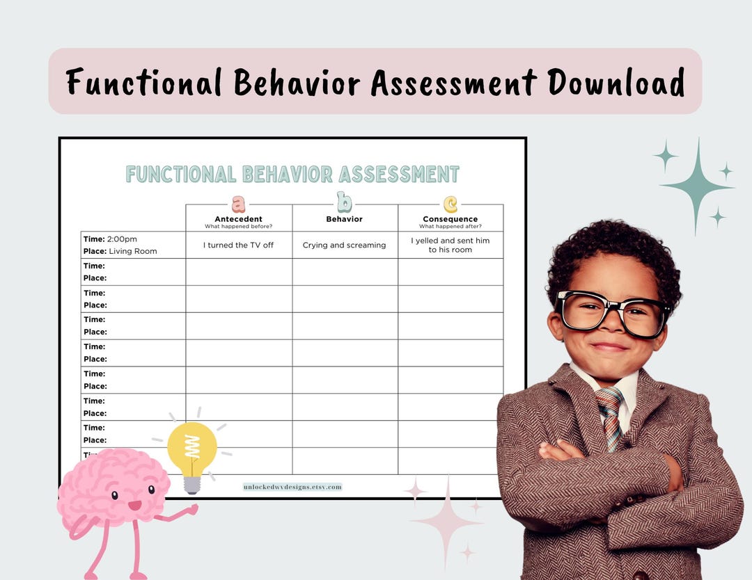 Functional Behavior Assessment Template: School, Home, Daycare ...