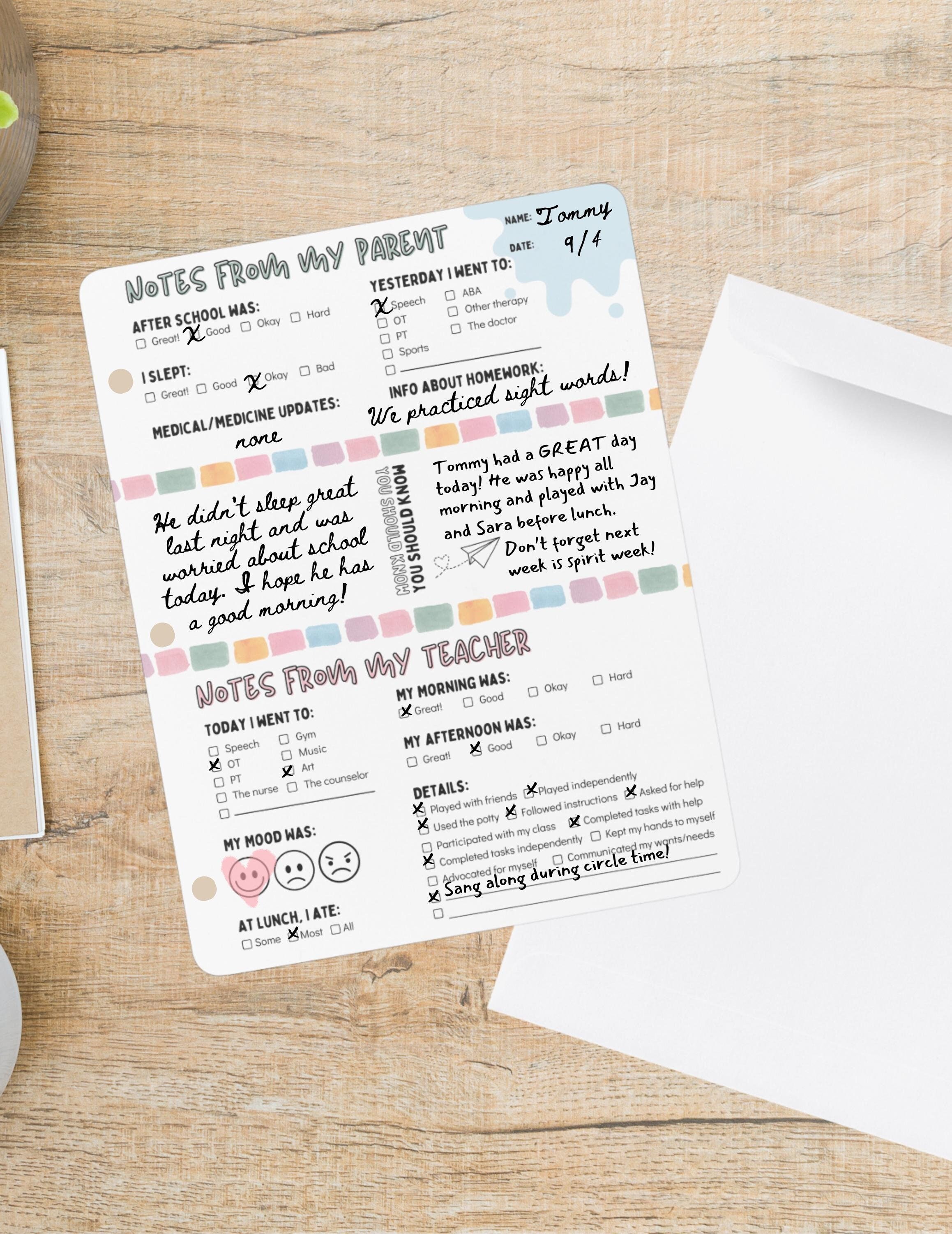 Note to School Template | School Note From Home | School Note | Note ...