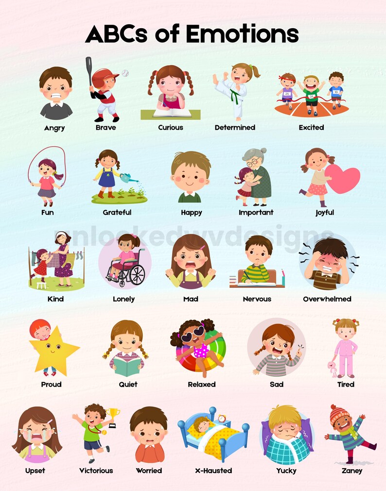 Abcs of Emotions, Preschool Art, Childcare Art, Playroom Decor - Etsy