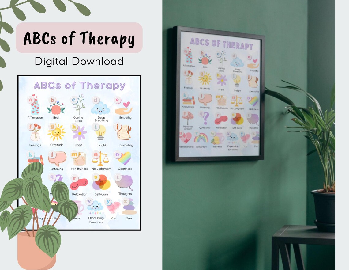 Abcs of Therapy, Therapy Art, Mental Health, Child Therapy - Etsy