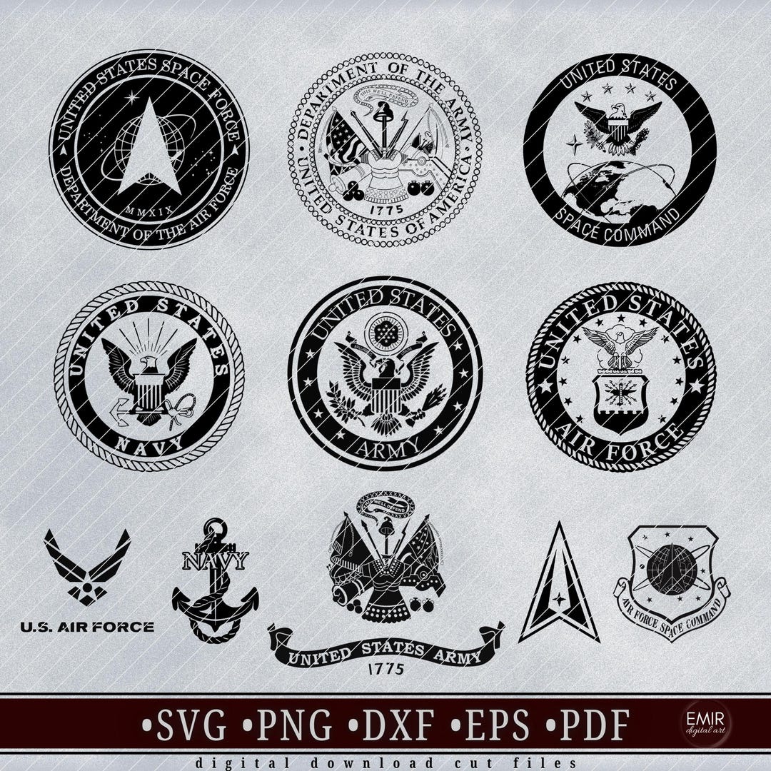 US Army Military Logos Svg Bundle, for Cricut, Laser Cut, Silhouette ...