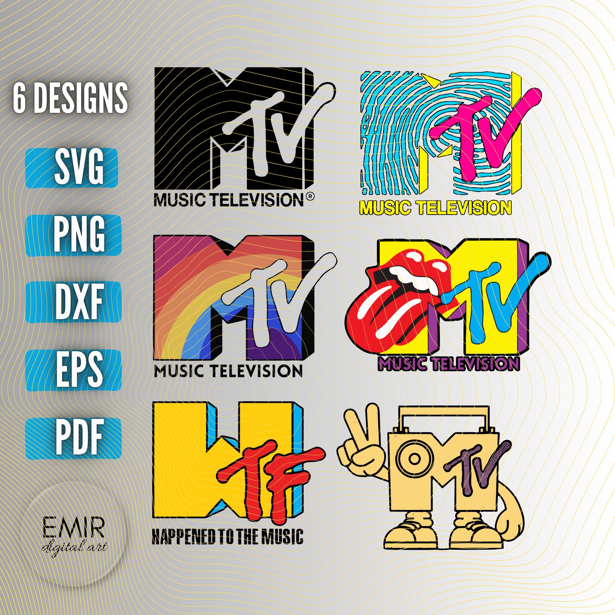 MTV SVG-PNG Bundle, Music Television Logo, 80's, 90's, Svg,png,dxf,eps ...